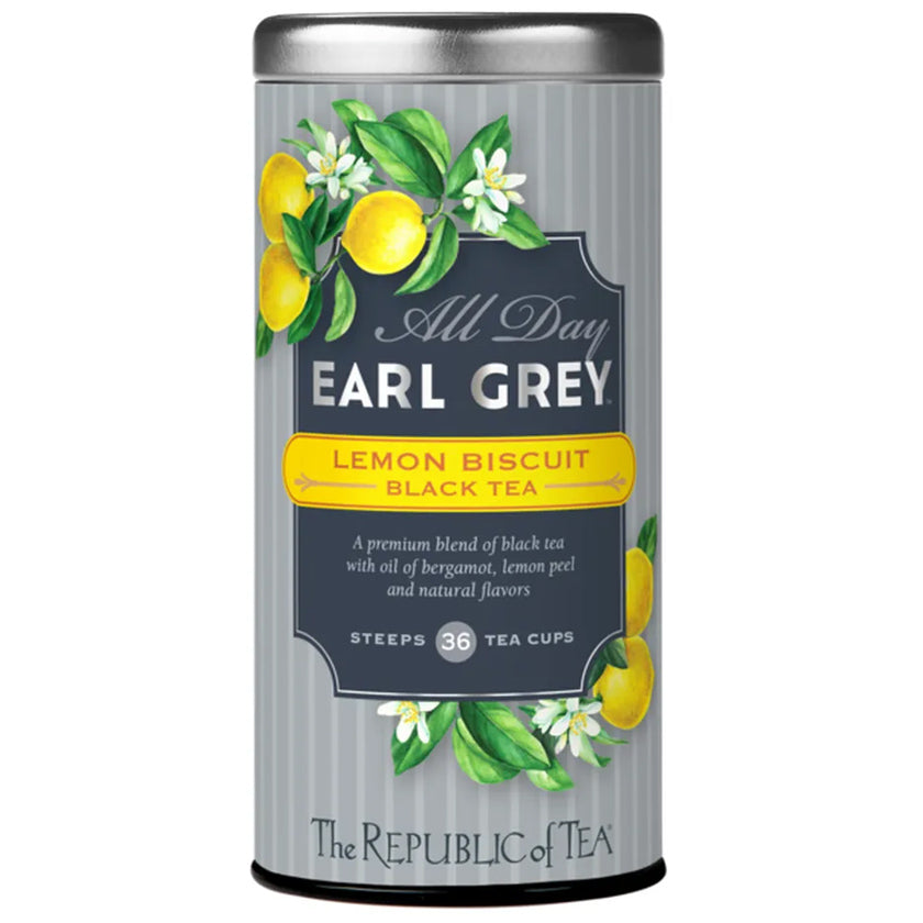 The Republic of Tea - All Day Earl Grey Lemon Biscuit Black (Case) - 3 ...